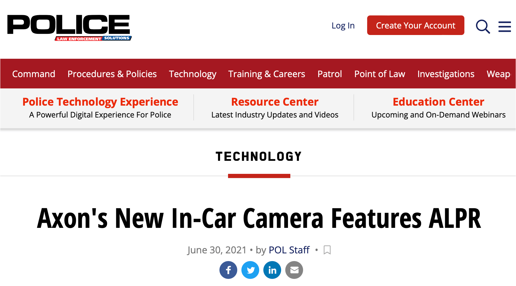 Axon's New In-Car Camera Features ALPR | Airgain